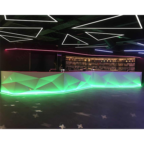 Staron Solid Surface Seamless Bar Counters Led Light Kitchen Room Bar
